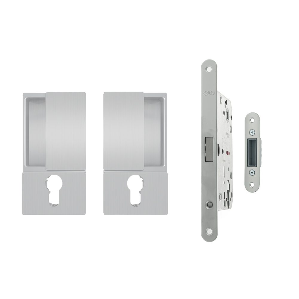 AGB Wave Flush Door Handle & Lock Set | Doorphoria